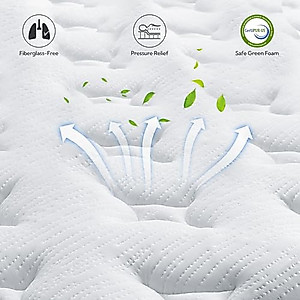 UniPon 10 Inch Hybrid Mattress Full, Spring Mattress with Gel Memory Foam, Medium Firm Mattress, Supportive Individually Pocket Spring Mattress, Bed in a Box, Pressure Relief