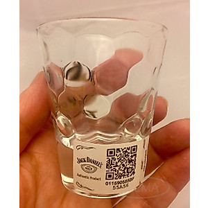 Jack Daniel's Shot Glass Bee Logo Whiskey Glass Honeycomb Faceted Glass Barware Collection Made in Italy