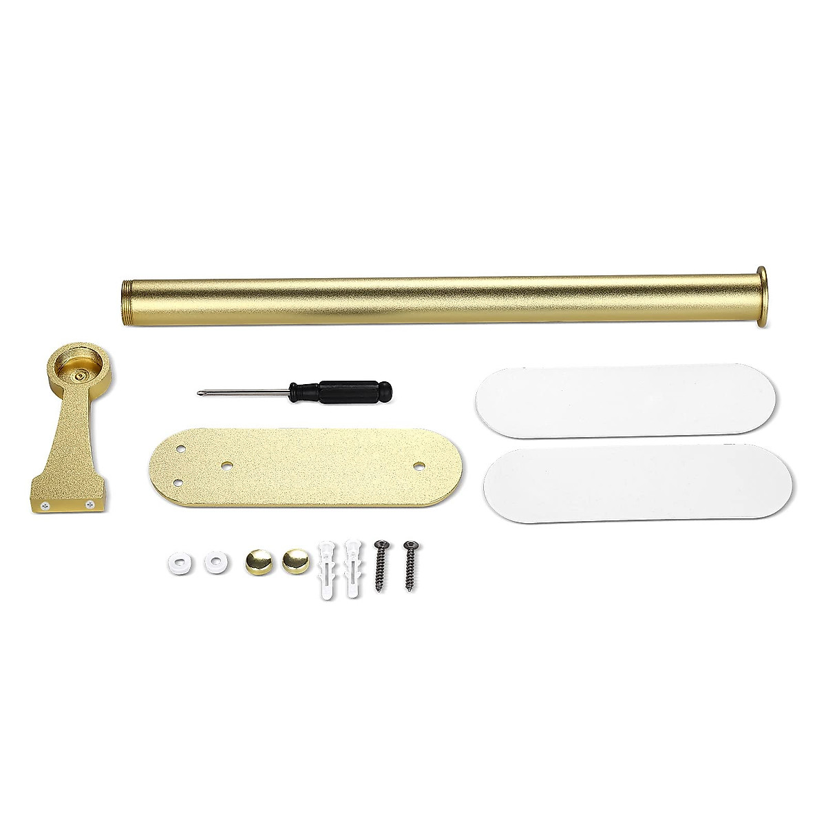 Paper Towel Holder, Self Adhesive or Screw Mounting, Deymogs Under Cabinet Paper Towel Holder, Gold Paper Towel Holder Wall Mount for Kitchen, Pantry, Sink, Bathroom