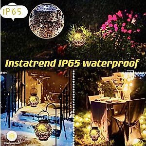 Butterfly Hanging Solar Lanterns Retro Solar Lights with Handle, Outdoor Solar Garden Lights Decor Metal Decorative Garden Lights for Patio, Lawn, Porch, Backyard Christmas Day…