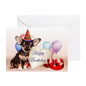 CafePress Happy Birthday Chihuahua Dog Greeting Cards Folded Greeting Card Matte