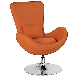 Flash Furniture Egg Series Orange Fabric Side Reception Chair