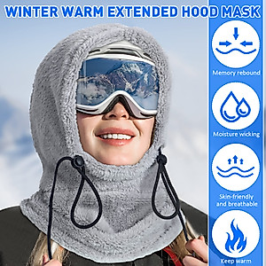JaGely 3 Pcs Mask for Men Women Ski Balaclava Face Mask Winter Flannel Hood Warm Face Cover Hat Scarf Wind Resistant Beanie