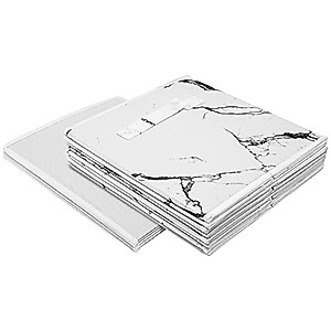 Sorbus Fabric Foldable Storage Cubes Organization Bins, Great for Home Organization, Living Room, Cube Storage Bins, for Closet, Nursery, Playroom, College Dorm, Marble Print Fabric (4, Pack, White)
