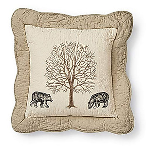 Donna Sharp Throw Pillow - Bear Creek Lodge Decorative Throw Pillow with Bear Pattern - Square