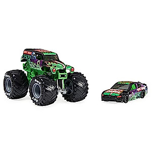 Monster Jam Official 1:64 Scale Diecast 2-Pack Monster Truck and Race Car: Grave Digger