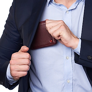 Alpine Swiss Logan Zipper Bifold Wallet For Men or Women RFID Safe Comes in a Gift Box Burgundy