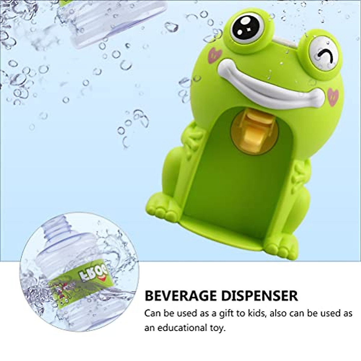 Amosfun Desktop Water Dispenser Cooler Mini Bottom Load for Bedroom- Kids Mini Water Dispenser Frog Animal Style Water Machine- Children Mini Water Dispenser Drink Water Machine Toy for Home (Green)