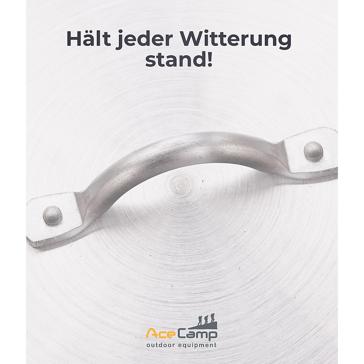 AceCamp® Camping Pot for Gas Stove Made of Aluminium with Handle and Lid [4L] - Camping Pots for Gas Cookers, Grills and Fire - Camping Pot Set Camping Pot - Camping Cooking Pot Set Camping