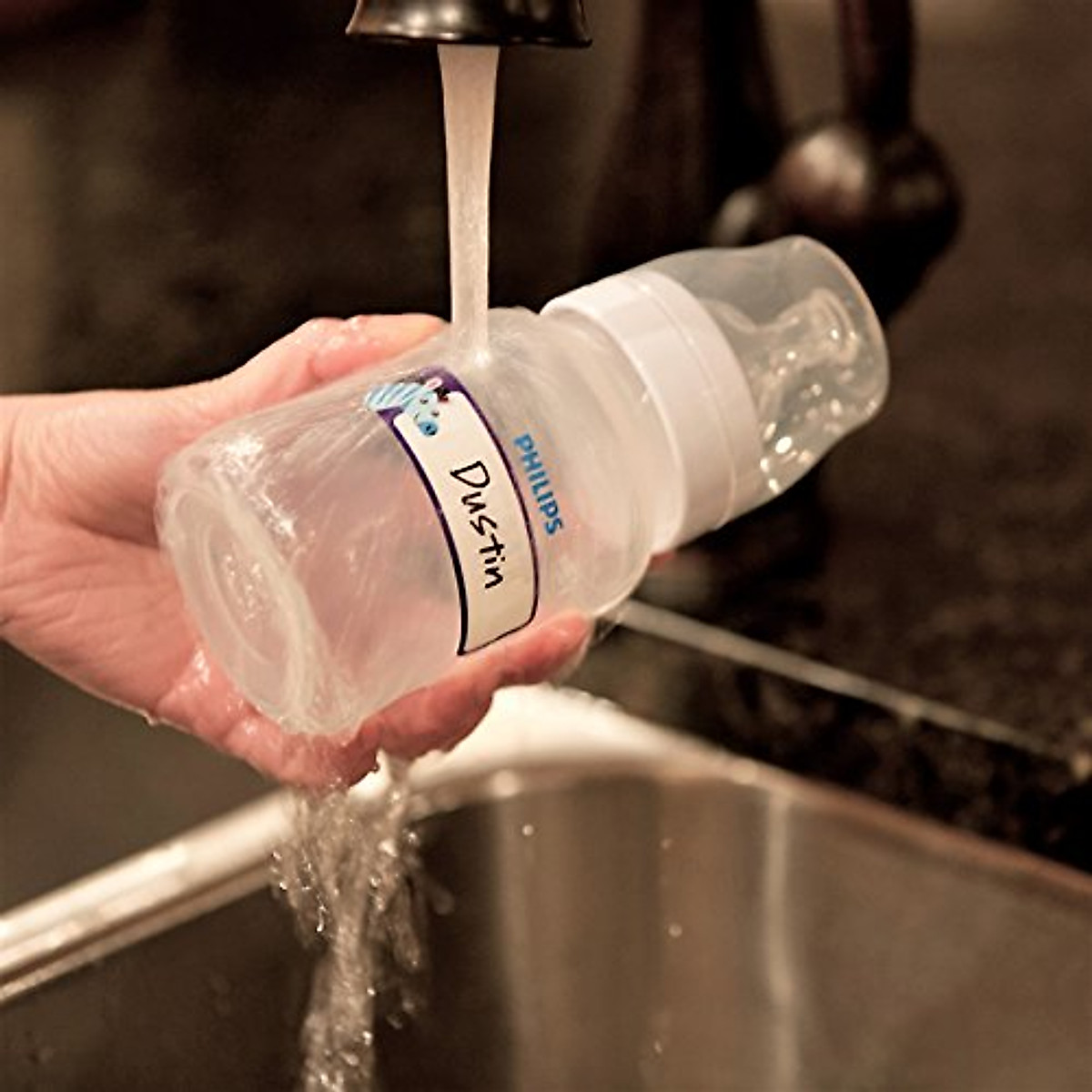 Youngever 180 Pack Baby Bottle Labels for Daycare, Waterproof, Self-Lamination, Write-on, 60 Fun Design