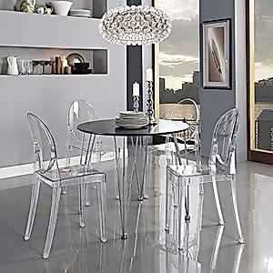 Modway Casper Modern Acrylic Stacking Kitchen and Dining Room Chair in Clear - Fully Assembled