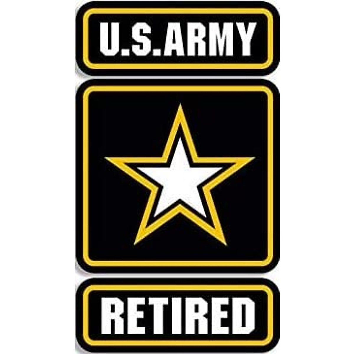 AK US Army Retired Sticker - Vet Veteran Star Logo, Vinyl Sticker for Car | Motorcycle | Laptop | Window | Any Smooth Surface Size: 3x5"