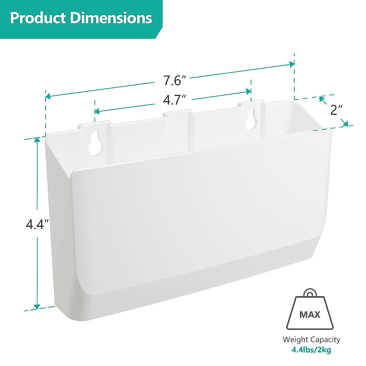 WALI Remote Control Holder Wall Mount 2 Pack, 8 Inch Hole-Free TV Remote Holder Wall Mount No Need to Drill Holes Adhesive Remote Control Wall Holder for 3 or 4 Remote Controls, White (WMH002-W)