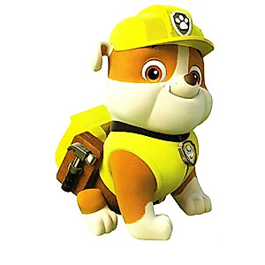6 Inch Rubble Paw Patrol Pup Wall Decal Sticker Pups Puppy Puppies Dog Dogs Removable Peel Self Stick Adhesive Vinyl Decorative Art Kids Room Home Decor Children 4 x 6 inches