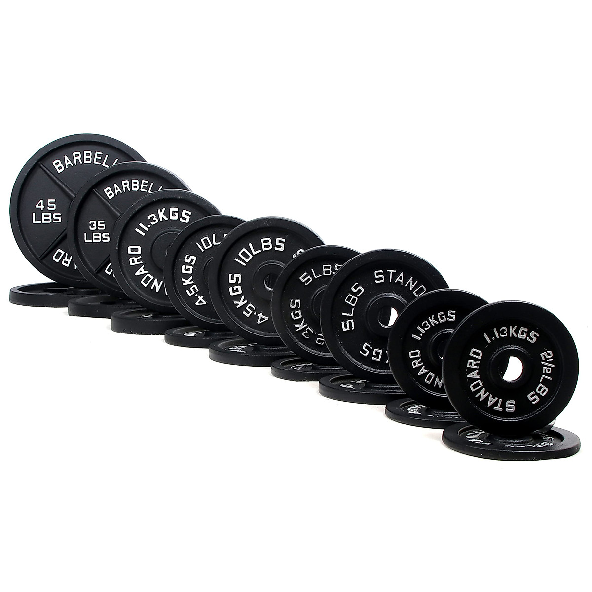 BalanceFrom Cast Iron Olympic 2-Inch Plate Weight Plate for Strength Training and Weightlifting, Multiple Packages 2INSTD-280SET