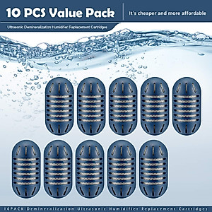 Anyhow Demineralization Ultrasonic Humidifier Replacement Cartridges, Filter Mineral Deposits, Prevents Hard Water Build-Up, Eliminates White Dust, Removes Odor-10Pack