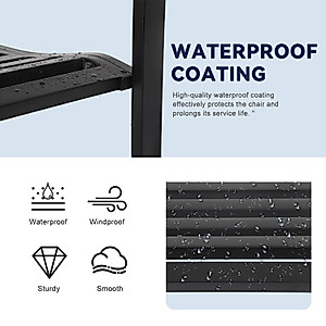 Dopinmin Outdoor Bench, Rust-Proof Cast Iron Park Bench, Hold 485 lbs Heavy-Duty Metal, 50" x 21" x 35", Bronze