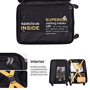 Tripcomp Luggage Sets 3piece Set Hardshell Luggage with Spinner Wheels, TSA Lock, Travel Suitcase Sets, 20 Inch Carry On, 24 Inch Mid-size, 28 Inch Large siutcase(Orange)