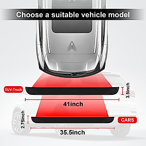 SINGARO Car Rear Bumper Protector, 41inch x3.5inch Car/SUV Universal Rubber Anti-Scratch Trunk Exterior Accessories（Black）