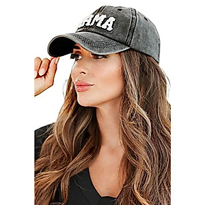 Chenille-Patch Mama-Baseball-Cap Cotton Baseball-Hat-for-Women-Girl Fall-Winter-Summer Outdoor Caps Black