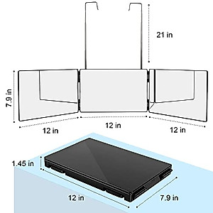 LMZNXCZ 3 Way Mirror for Self Hair Cutting,360 Haircuts Mirror Men for Barber Use Tools,to See Back of Head,Tri Fold Mirror with Portable Height Adjustable Telescoping Hooks