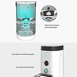 DOGNESS Automatic WiFi Dog/Cat Smart Camera Feeder - 6.5Lbs Large Capacity App Control Food Dispenser with WiFi, Portion Control, Voice Recording, Camera, Timer Programmable (4L White)