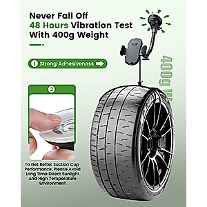 APPS2Car Suction Cup Phone Holder for Car 7" Windshield Dashboard Windows Car Phone Mount Gooseneck Truck Cradle with Strong Suction Compatible with iPhone 13/13 Pro Max, Samsung and All 4-7" Devices