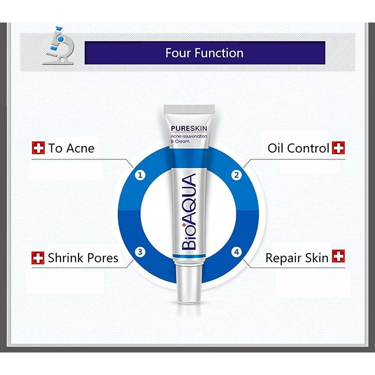 BIOAQUA Acne Scar Natural Blemish Gel Acne Pimple Acne Spot Removal Cream, Oil Control Shrink Pores Face Care Cream