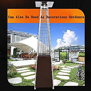 Outdoor Patio space heater 13KW Pyramid Patio Liquefied Gas Heater, Flameout And Overturn Protection Table Top Glass Tube Gas Heater, Perfect For Garden, Under Gazebo Space Heating ( Color : Brown )