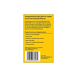 GE Nighthawk Dimmable LED Light Bulb, PAR20 Indoor Floodlight, 12-Watt (100-Watt Replacement), 1100 Lumen, Warm White, Medium Base, 1-Pack PAR20 LED Light, Recessed Light Bulb, LED Floodlight