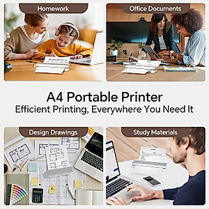 HPRT Portable Printer Wireless for Travel, Support 8.5x11 US Letter&A4 Thermal Paper, Bluetooth Thermal Printer, Compatible with Android and iOS Phone & Laptop, Inkless Printer, White