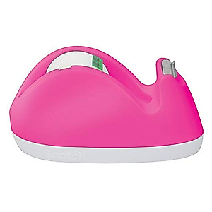 Scotch Dispenser with Magic Tape, 3/4 x 350 Inches, Non-Skid Base, 1-Pack, Colors Will Vary (C29)