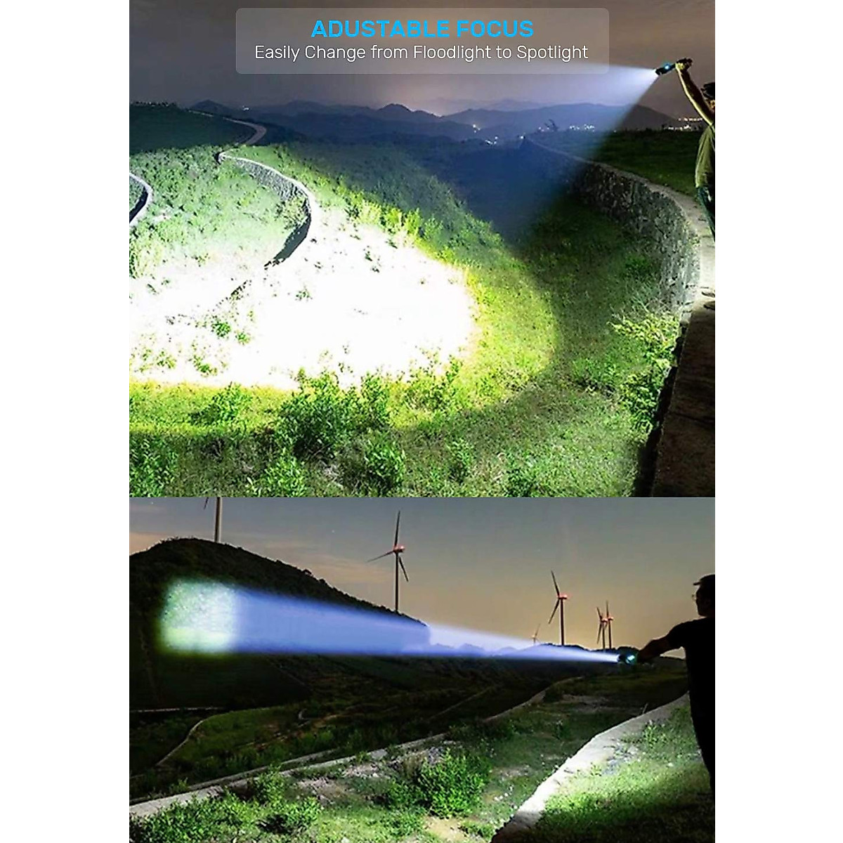 Rechargeable LED Flashlights, Magnetic Flashlight Super Bright Tactical Flashlight with SideLight,USB Rechargeable,Zoomable,Waterproof Best Small Flashlight for Camping, Emergency