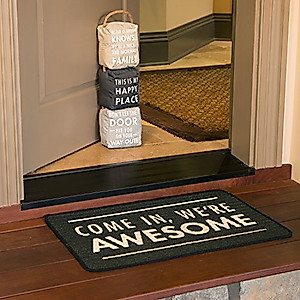 Pavilion Gift Company 72238 Happy Place Door Stopper , Black