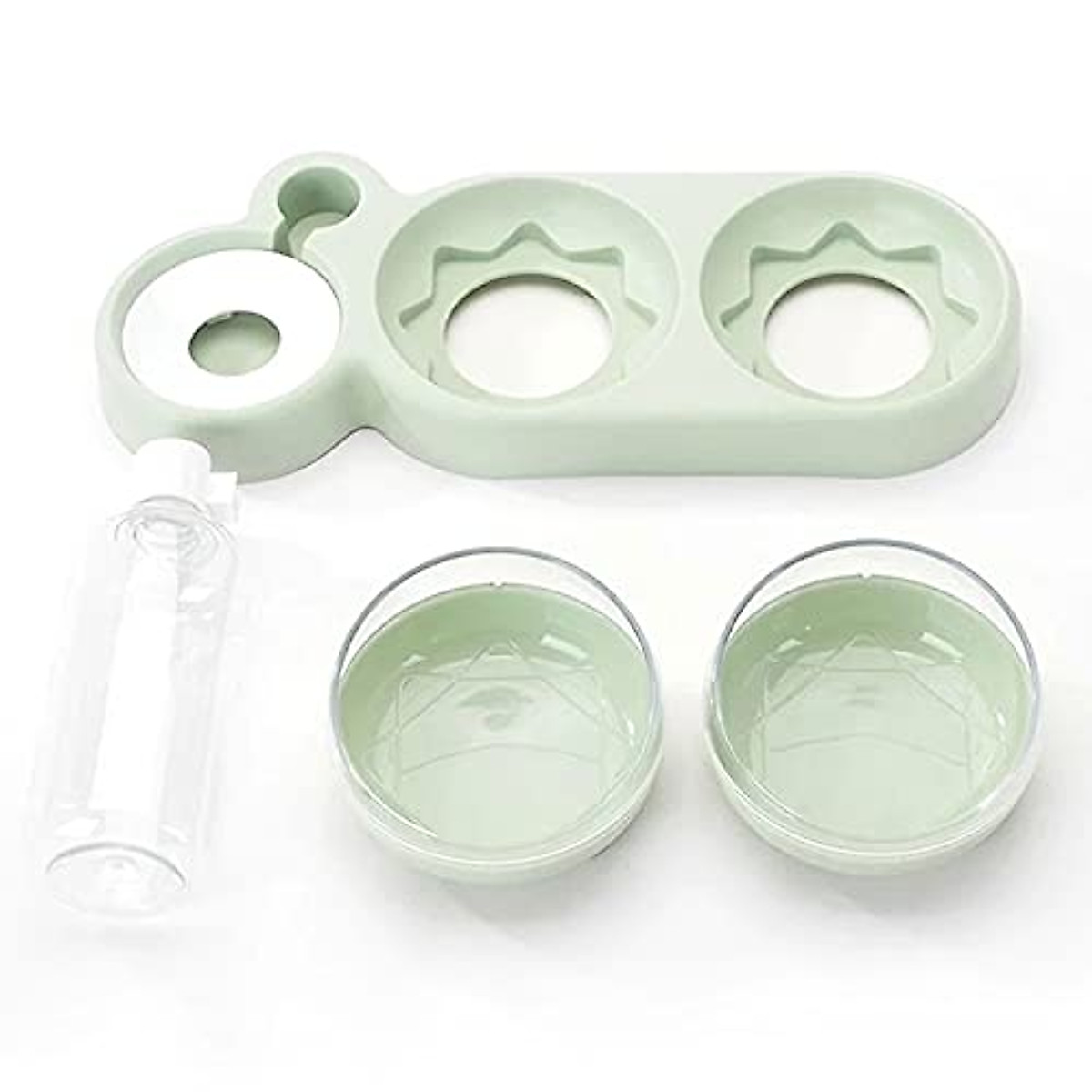 FUUIE Bowls for Food and Water Pet Cat Bowl Automatic Feeder Dog Cat Food Bowl with Water Fountain Double Bowl Drinking Raised Stand Dish Bowls for Cats (Color : Pink)