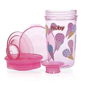 Nuby Tritan No Spill 360 Degree Printed Wonder Cup, Prints May Vary, 1pk
