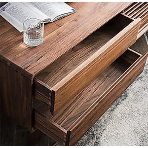 Slabstudiohongkong Japanese Style Black Walnut tv Unit, credenza Modern, Handmade Sideboard TV Cabinet, Black Walnut Wood