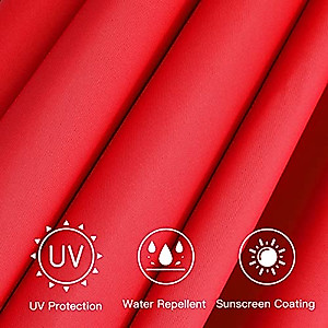 Sunnyglade 9ft Patio Umbrella Replacement Canopy Market Umbrella Top Fit Outdoor Umbrella Canopy (Red)