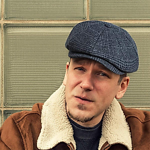 Mens Beret Men's Cotton Flat Ivy Gatsby Newsboy Driving Hat Cap Tweed Derby Hat Cabbie Hats Grey