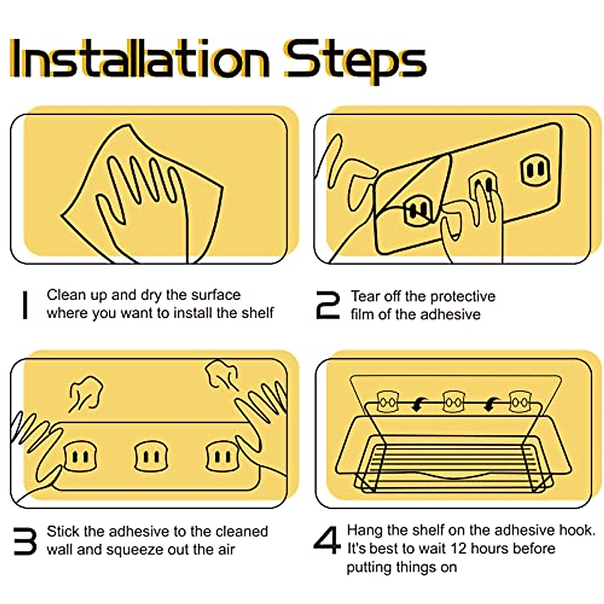 SIXDOVE Shower Caddies 2 PACK - No Drilling Adhesive Shower Organizer with Hooks, Rustproof SUS304 Stainless Steel Bathroom Shower Shelf, Shower Rack Large Shower Holder & Kitchen Storage(Matte Black)