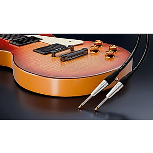 Guitar Cables (10 Pack) Instrument Cord by FAT TOAD | 24 AWG Patch Conductor for Electric Guitar, Bass, Amplifier, Speaker, Keyboard & Recording Studio | Shielded 20FT 1/4 Inch Gold Straight-End Wires