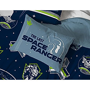 Jay Franco Disney Pixar Lightyear Space Command 7 Piece Full Size Bed Set - Includes Comforter & Sheet Set - Bedding Features Buzz - Super Soft Kids Fade Resistant Microfiber