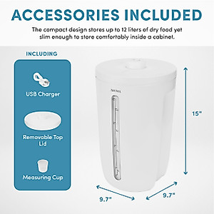 Aroma Housewares Vacuum Sealed Food Storage Container, White, 12 liters, ARD-168