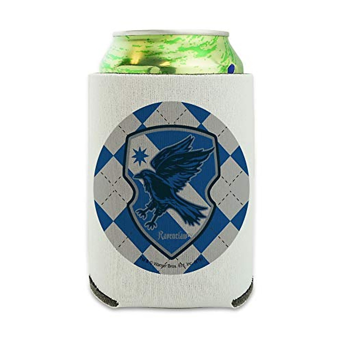 Harry Potter Ravenclaw Plaid Sigil Can Cooler - Drink Sleeve Hugger Collapsible Insulator - Beverage Insulated Holder