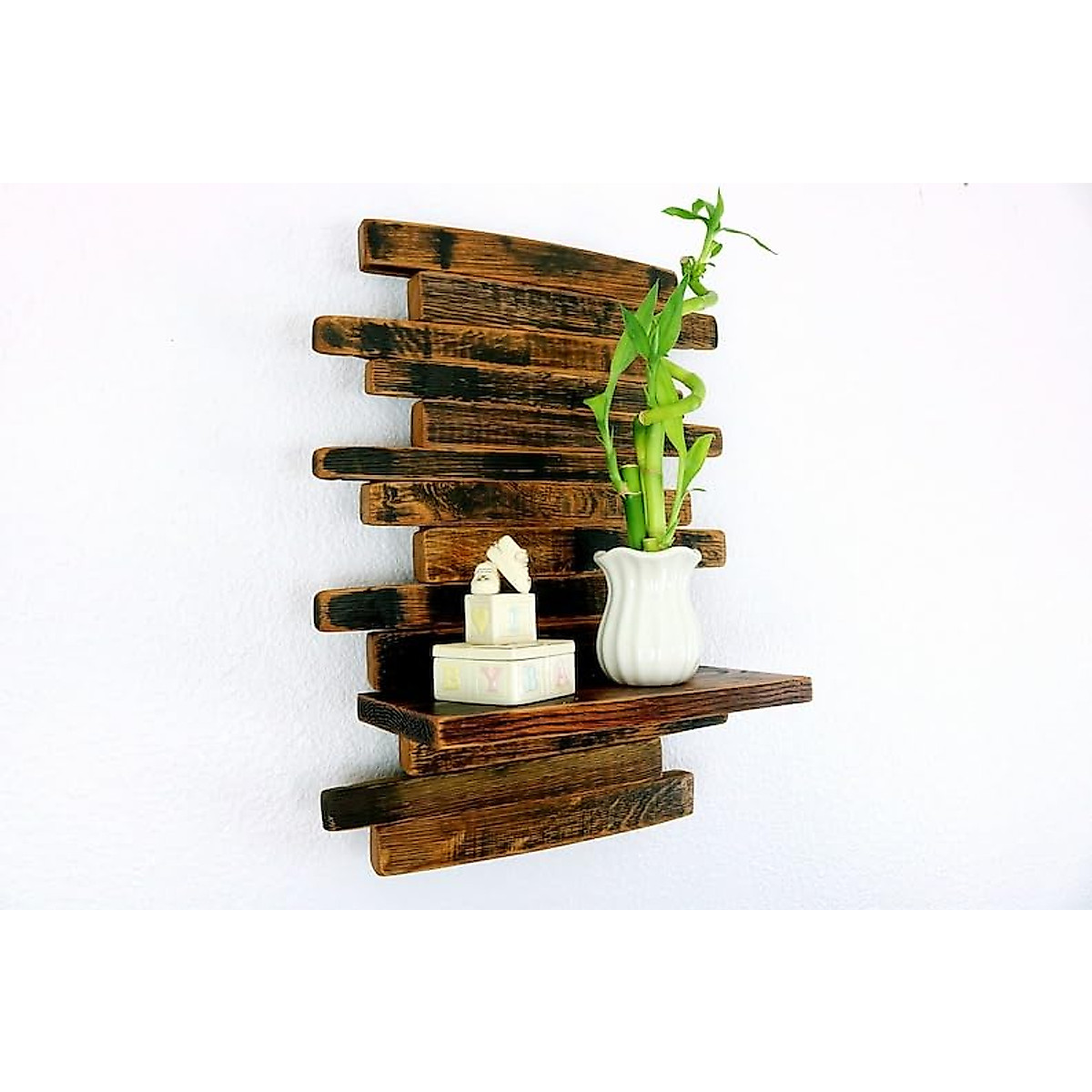 VOFMK Set of Two Whiskey Barrel Plant Shelving (Small Single x2)