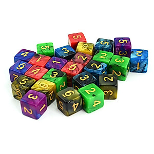 SmartDealsPro D6 Six Sides 16mm Two Color Dice for DND MTG PRG Wow Table Game (Color 2)