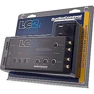AudioControl LC2i PRO 2-Channel Line Output Converter with Impedance Matching, AccuBASS with 2-Channel Interconnect Cable