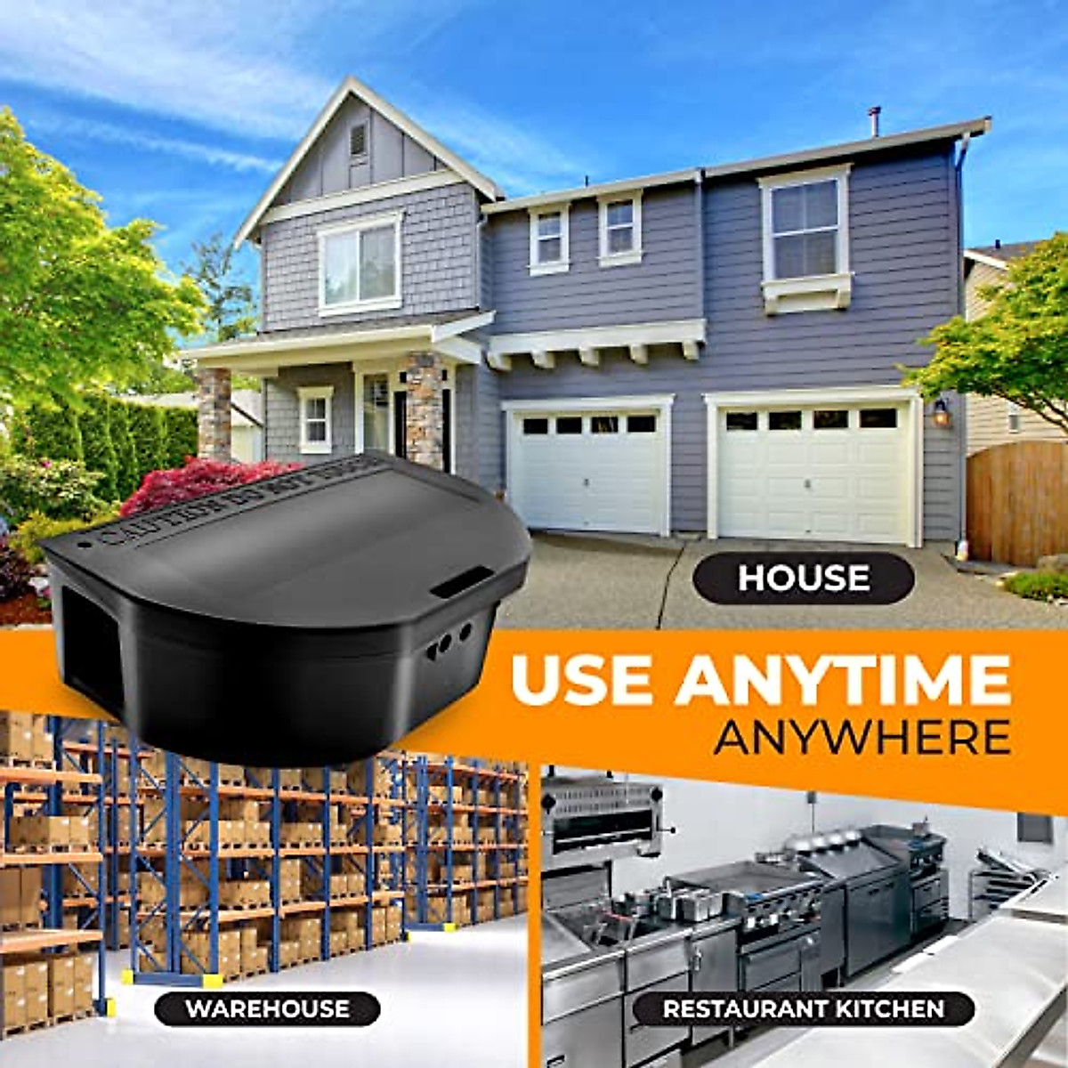 8 Pack - Mouse Bait Stations – Mice, Chipmunk or Small Rodent Traps – Reusable Indoor Rodent Control Bait Box