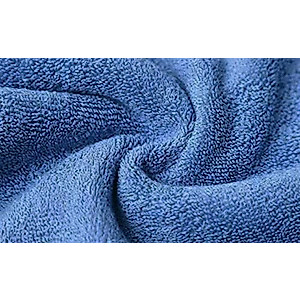 HOWOJAJU Hand Towels for Bathroom,Hotel&Fluffy&Absorbent&Soft,100% Cotton Bathroom Towel Set of 6 (Blue)