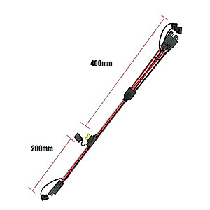 GMURA SAE Cable Splitter 10AWG Y-Splitter 1 to 2 SAE Extension Cable with 30A Inline Fuse Holder and SAE Polarity Reverse Adapter for Solar Panel Automotive RV Portable Power Station